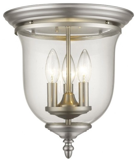 3 Light Flush Mount in Traditional Style - 11.5 Inches wide by 12.5 ...