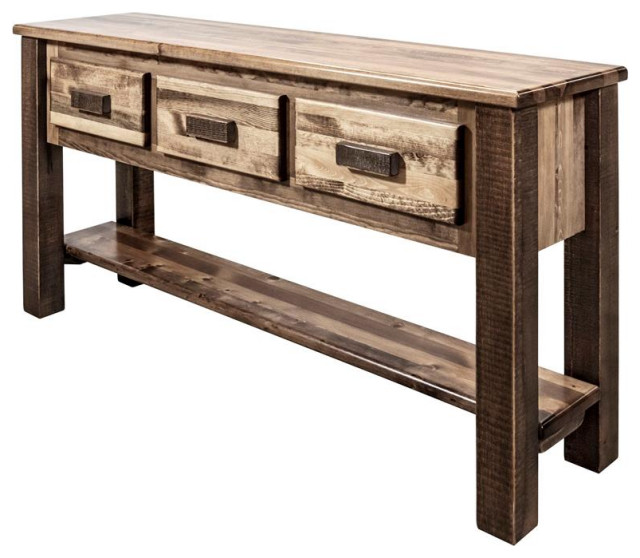 Montana Woodworks Homestead Transitional Wood Console Table in Brown - Rustic - Console Tables ...