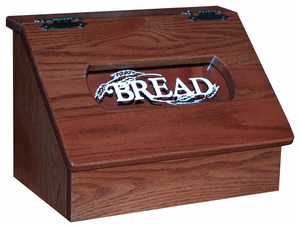 Amish Made Oak Bread Box - Farmhouse - Bread Boxes - by Furniture Barn ...