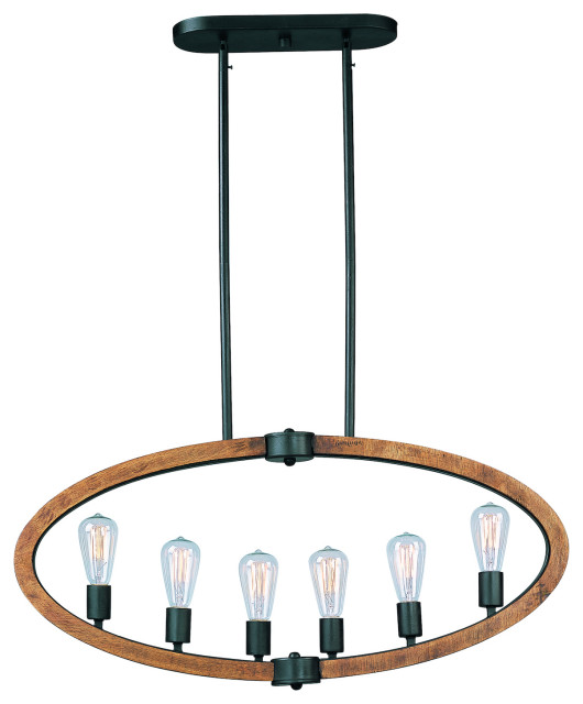 Bodega Bay 6-Light Pendant W/Bulb, 4.50in. - Industrial - Kitchen ...
