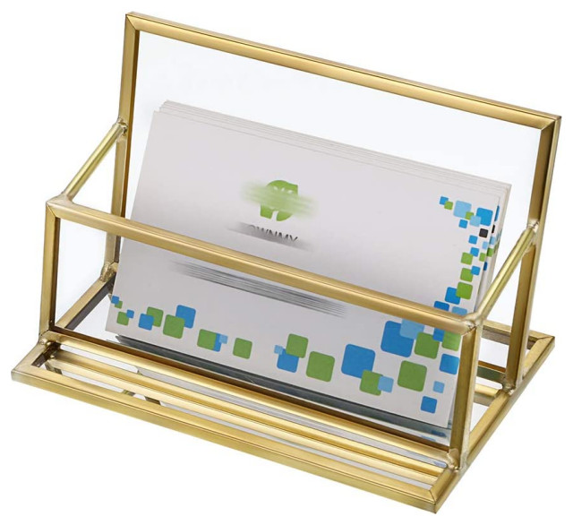 Vintage Gold Metal Name Card Display Stand - Modern - Place Card ...
