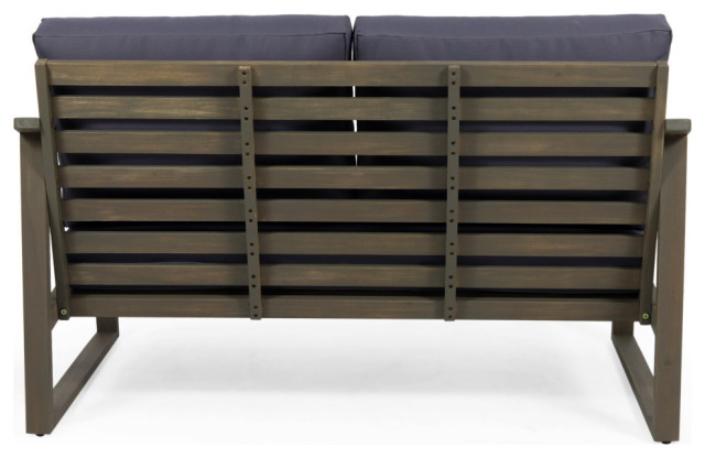 Jad Outdoor 4-Seat Acacia Chat Set With Water Resistant Cushions ...