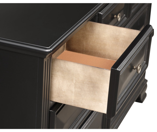 Traditional Double Dresser, Multiple Drawers With Rounded Knobs ...