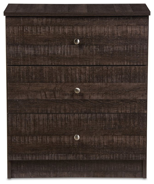 Pemberly Row Contemporary 3-Drawer Wood Storage Chest in Espresso ...