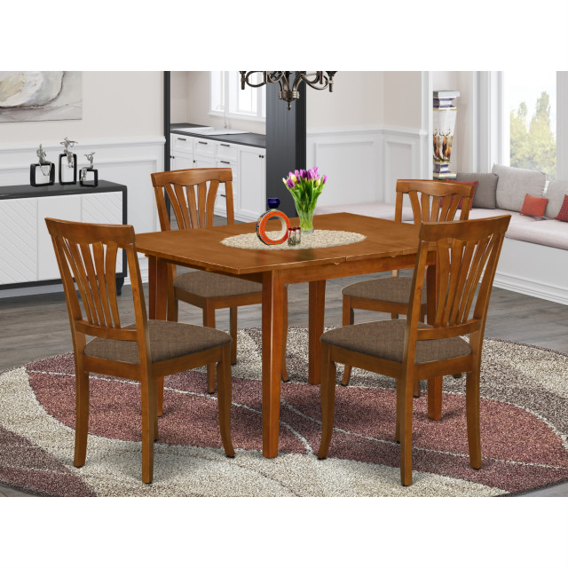 Mlav5-Sbr-C 5-Piece Dinette Set, Small Spaces-Dining Tables & 4 Dining ...