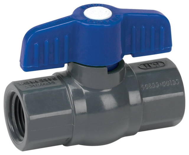 Homewerks PVC Schedule 80 Threaded Ball Valve 3/4", Gray - Traditional ...