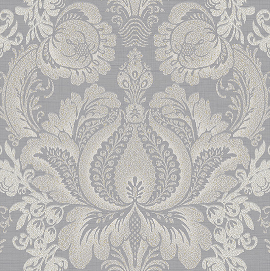 Damask Textured Wallpaper Featuring Ornament Floral, Jc30051, Sample ...