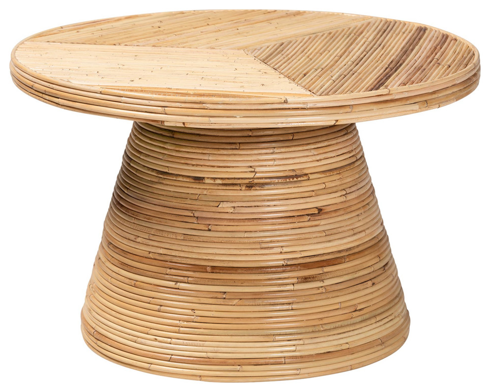 Ruby Natural Rattan Coffee Table - Tropical - Coffee Tables - by Baxton ...