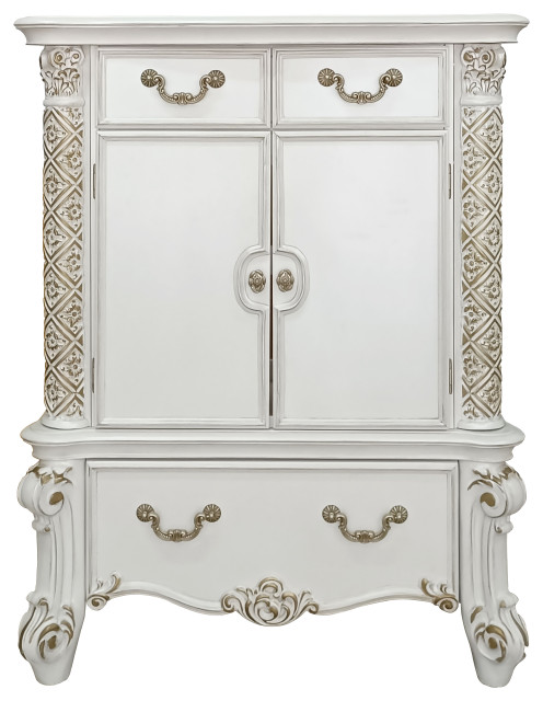 ACME Vendome Chest in Antique Pearl Finish - Victorian - Accent Chests ...