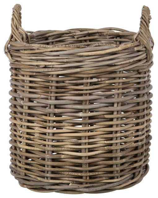 Nusa Round Kobo Basket, Gray-Brown, Small - Tropical - Baskets - by ...