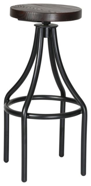 Fine Mod Imports Alta Bar Stool, Walnut - Industrial - Bar Stools And ...