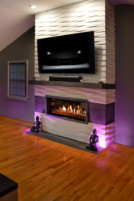 Hip Modern Linear Fireplace - Modern - New York - by Ember Fireplaces