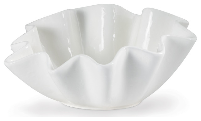 Ruffle Ceramic Bowl, Large - Contemporary - Decorative Bowls - by ...