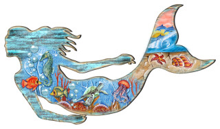 Oversized SeaWorld Mermaid Outdoor Decor - Beach Style - Outdoor ...