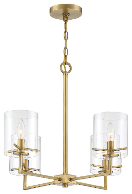4-Light Chandelier, Natural Brass - Transitional - Chandeliers - by ...