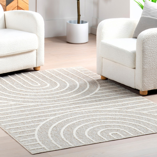Nuloom Hartlyn Modern Arches Washable Rug, Light Grey, 7' 10" x 10 ...