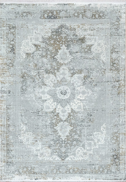 Ruby Gray Area Rug, 7.10'x10.10' - Mediterranean - Area Rugs - by ...