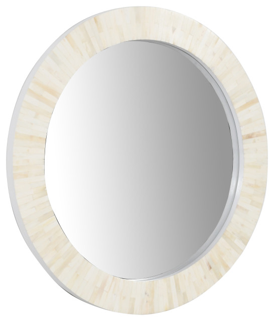 Edward Bone Inlay Round Mirror, 26" - Transitional - Wall Mirrors - by ...