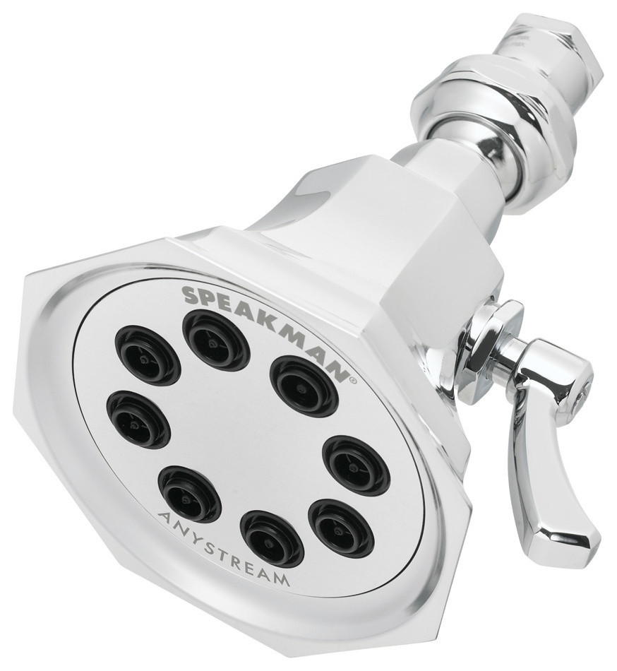 Anystream Vintage 8-Jet Showerhead, Polished Chrome - Showerheads And ...