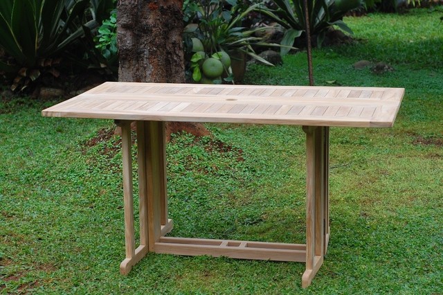59"x31" Nassau Rectangular Drop Leaf Table, Grade A Teak - Transitional ...