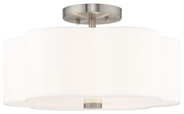 Chelsea 3 Light Ceiling Mount in Brushed Nickel, 18"x18"x8.5 ...