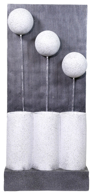 37" Indoor/Outdoor 3-Tier Modern Infinity Calming Floor Fountain With ...