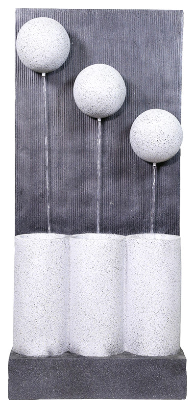 37" Indoor/Outdoor 3-Tier Modern Infinity Calming Floor Fountain With ...