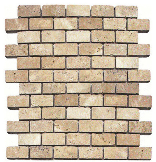 Chiaro 1X2 Brick Tumbled Tile, 30 Sq. Ft. - Contemporary - Wall And ...
