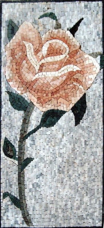 Mosaic Patterns, Rose Flower, 24" x 30" - Contemporary - Tile Murals ...