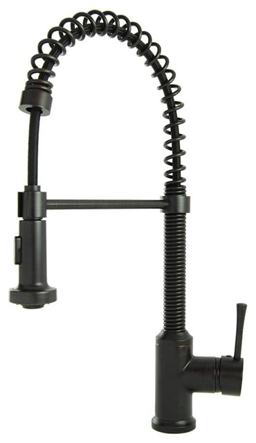 Residential Spring Coil Pull Down Kitchen Faucet Flat Spray Head Oil ...