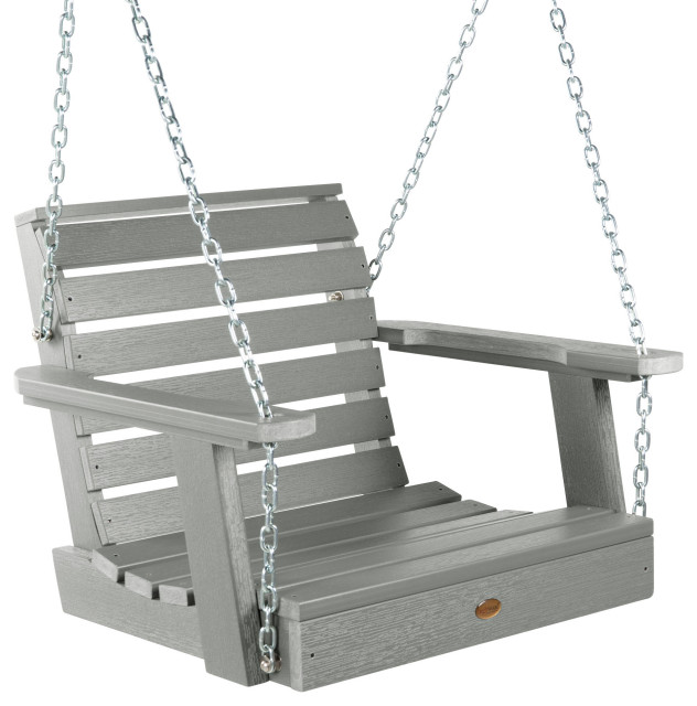 Weatherly Single Seat Swing, Weathered Acorn - Transitional - Porch ...