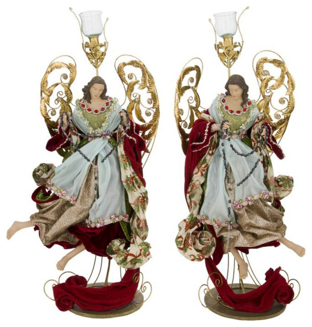 Mark Roberts 2020 Collection Angel of Venice Votive Holder, 2 Figurines ...