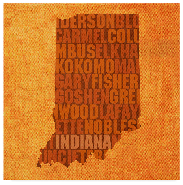 Red Atlas Designs 'Indiana State Words' Canvas Art, 24"x24 ...