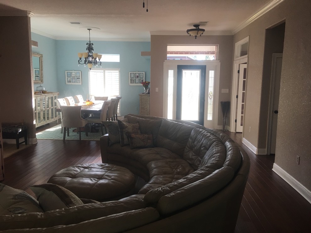 Awkward front door with weird living/formal dining lay out.