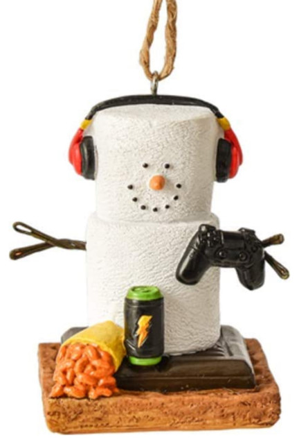 Ganz Smores Gamer Snowman Plastic Christmas Ornament - Traditional ...