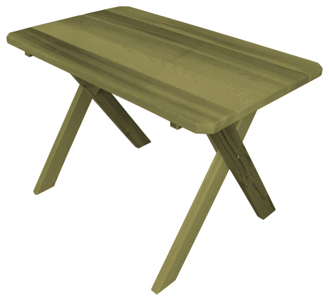 Cedar Cross-Leg Table, 4 Foot - Contemporary - Outdoor Dining Tables ...