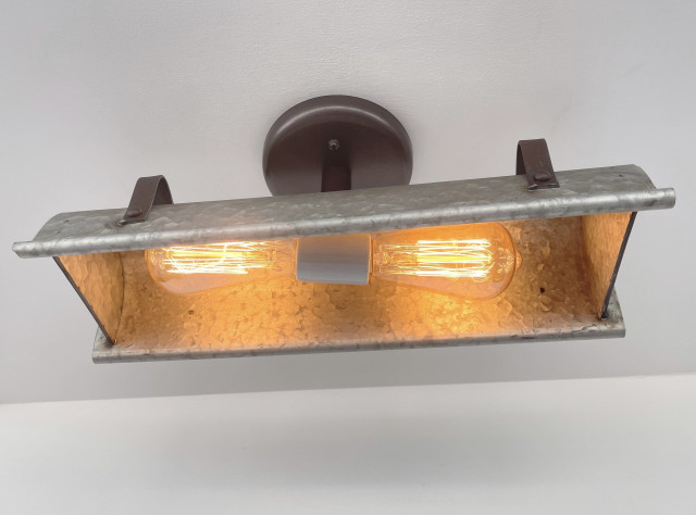 Galvanized Metal Ceiling Light - Industrial - Flush-mount Ceiling ...