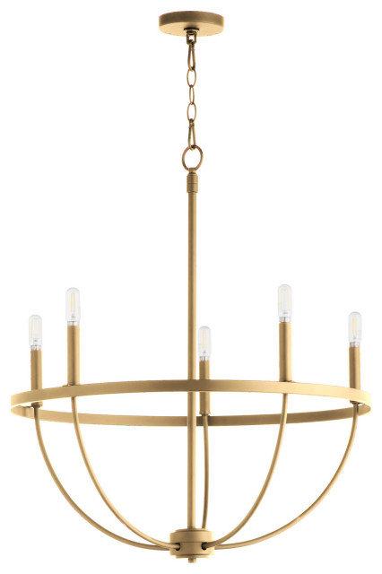 Tribute Transitional Chandelier, Aged Brass - Transitional ...