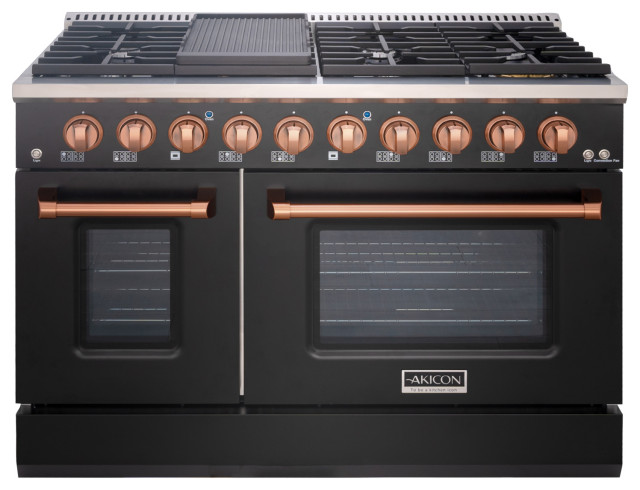 48" Slide-in Freestanding Gas Range & 6.7 Cu. Ft. Oven,8 Burners. Matte ...