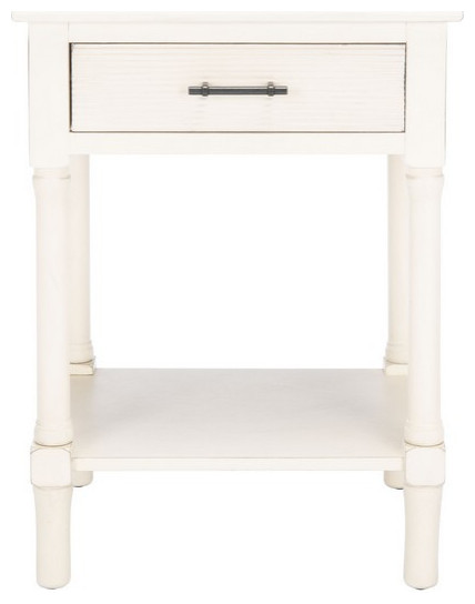 Dylan 1 Drawer Accent Table, Distress White - French Country - Side ...