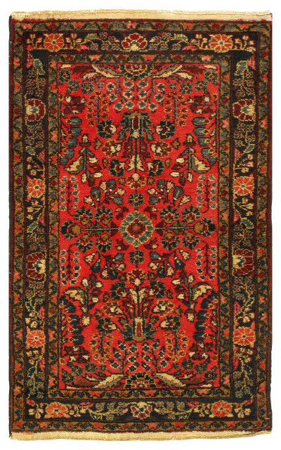 1920S Vintage Persian Sarouk Lilian Rug 2'6"x4'2" - Traditional - Area ...