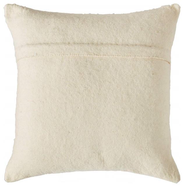 Hand Felted Wool Pillow Cover , Brown Bear Silhouette on Cream, 20 ...