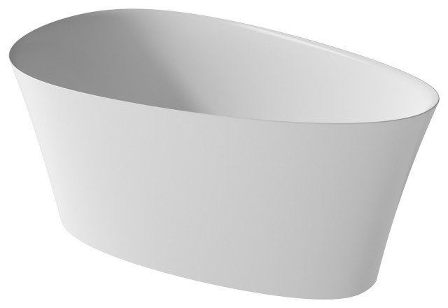 65in Solid Surface Freestanding Bathtub in Matte White - Contemporary ...