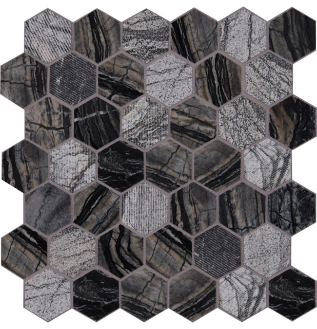 MSI SMOT-2HEX 2" x 2" Hexagon Mosaic Tile - Varied Marble Visual ...