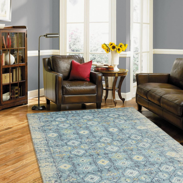 RugSmith Beige Torus Mid-Century Modern Area Rug, 5' X 8 ...