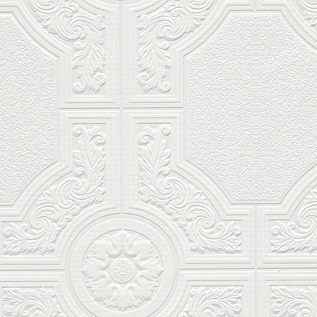 Architectural, Texture Geometric Paintable Pre-Pasted Wallpaper, Sample ...