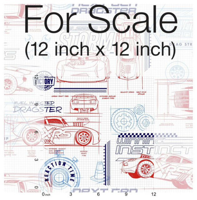 Disney and Pixar Cars Schematic Wallpaper - Contemporary - Kids Wall ...