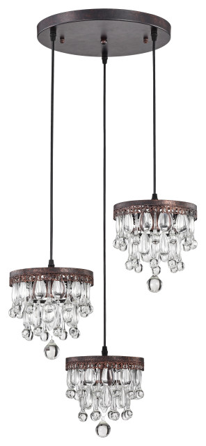 Warehouse of Tiffany's IMP89F/3AC Minah 13", 3 Light, Antique Copper ...