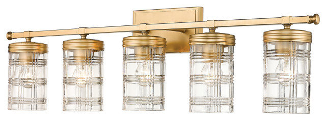 Archer 5-Light Vanity in Heirloom Gold - Transitional - Bathroom Vanity ...
