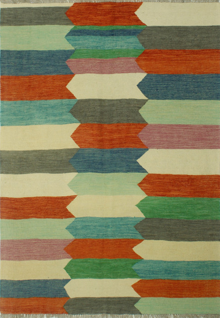 Winchester Kilim Monifa Rust Rug, 5'0 x 6'8 - Contemporary - Area Rugs ...